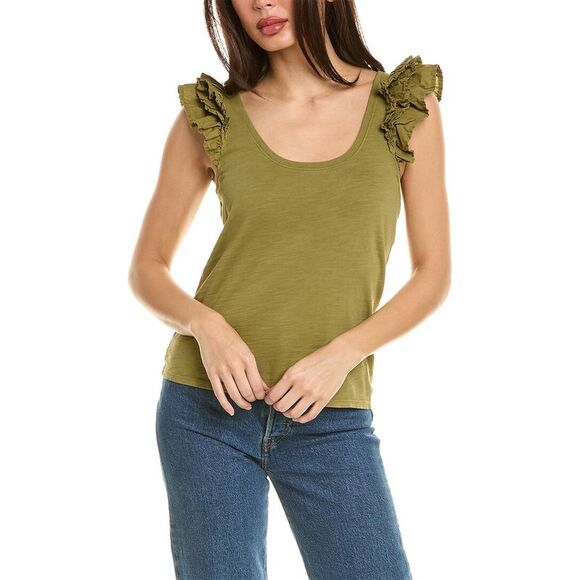 Nation LTD | Tops | Nation Ltd Womens Valentina Ruffled Tank Green ...